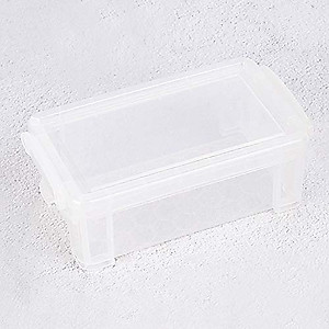 BILLIOTEAM 6 Pack Plastic Small Mini Multi Colorful Crayon Box,5.31" x 2.95" x 1.97",Stackable Translucent Sewing Fishing Tool Storage Case Container Organizer for Craft Office Supplies Makeup Items