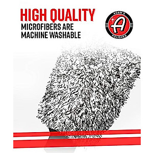 Adam's Polishes Microfiber Car Wash Mitt, Car Sponge Wrapped In Soft, Plush Fiber Cloth Material, Safe Washing With Any Car Soap, Bucket, Foam Gun, Foam Cannon, Other Cleaning Supplies