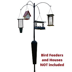Squirrel Stopper Sequoia Squirrel Proof Pole System with 4 Hanging Stations - Bird Feeder Pole System Only