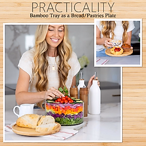 25DOL XXL 125 Ounces Clear Glass Salad Bowl Dish with Dual Function Bamboo Lid - Extra Large Mixing Bowl with Lid for Salads, Dessert, Fruit, Punch - Centerpiece Large Serving Bowls for Entertaining