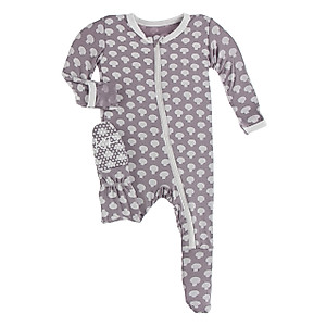 KicKee Pants Print Footie with Zipper (Infant) Quail Button Mushrooms 9-12 Months (Infant)