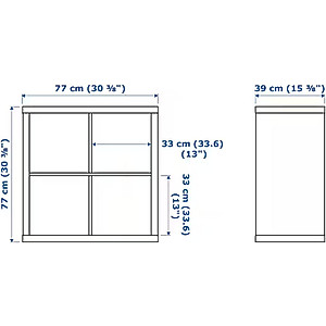 HSD Kallax Decorative Open Back 4-Cube Shelving Unit, White, Large Storage Solution, 4 Cube Shelf Organizer Bookshelf, 30 3/8" x 30 3/8" x 15 3/8"