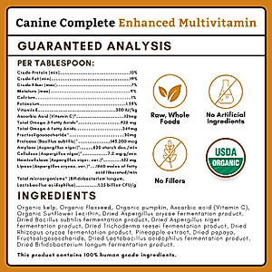 Wholistic Canine Complete with Organic Pumpkin for Dogs - 1 Lb - Dog Vitamins and Supplements with Pumpkin Powder for Digestion, Skin & Coat Health - Multivitamin for Dogs with Probiotics & Fiber