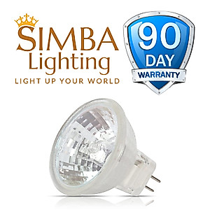 Simba Lighting MR11 Halogen 20W 12V FTD Spotlight Light Bulbs (10 Pack) 2-Pin 220lm for Landscape, Accent, Track Lights, and Fiber Optics, GU4 Bi-Pin Base, Glass Cover, Warm White 2700K Dimmable