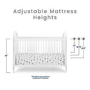 Delta Children Madeline 4-in-1 Convertible Crib - Woven Cane Mesh Panels, Includes Conversion Rails, Greenguard Gold Certified, Bianca White