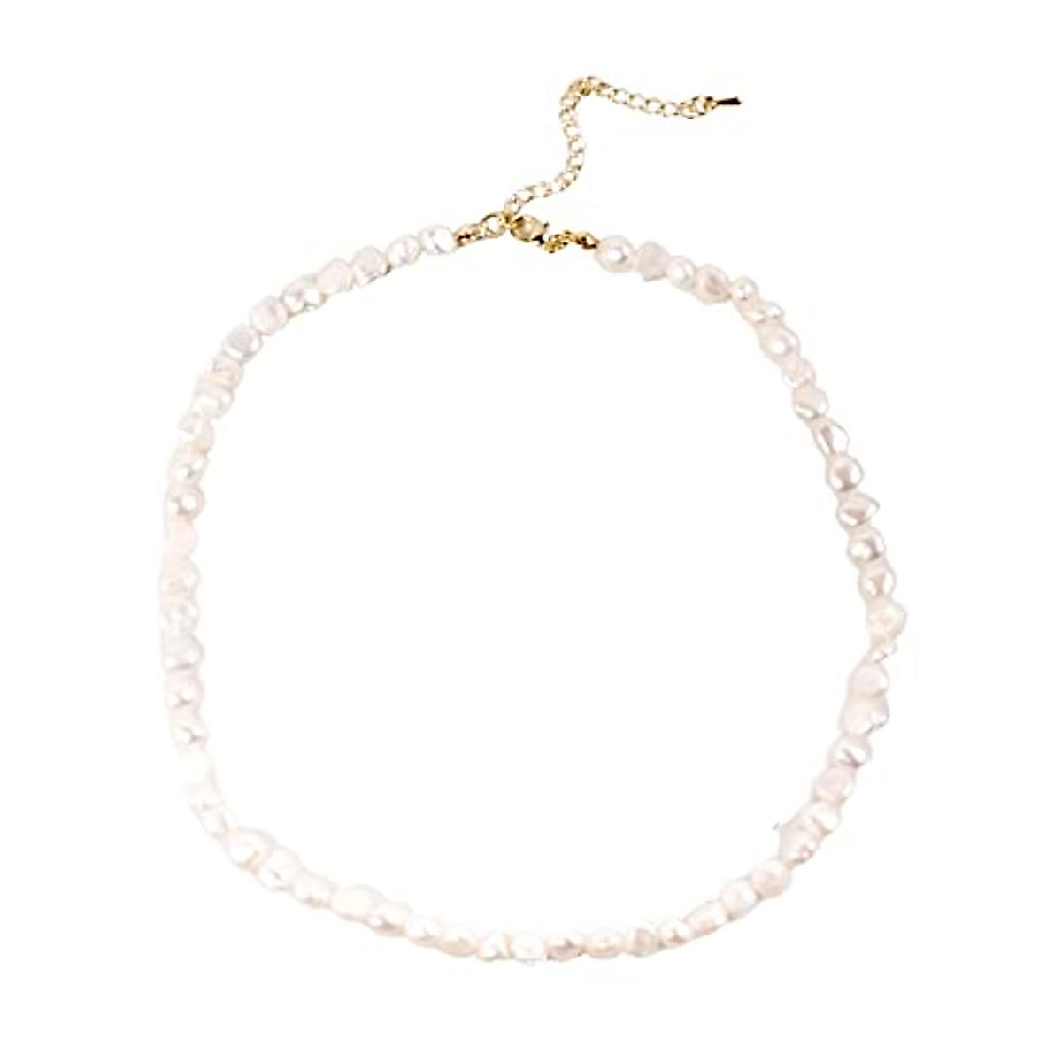 VIEWLAP Shell Pearl Necklace Simple Baroque Irregular Pearl Choker Necklaces Gold Chain Barbie Necklace Faux Chokers Hypoallergenic Collares For Women Girls