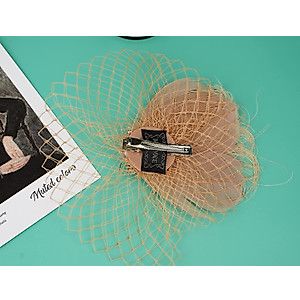 Cizoe Fascinators 20s Gatsby Flapper Acessories Art Deco Party Accessory Peacock Feather Headpiece(C-Champagne)