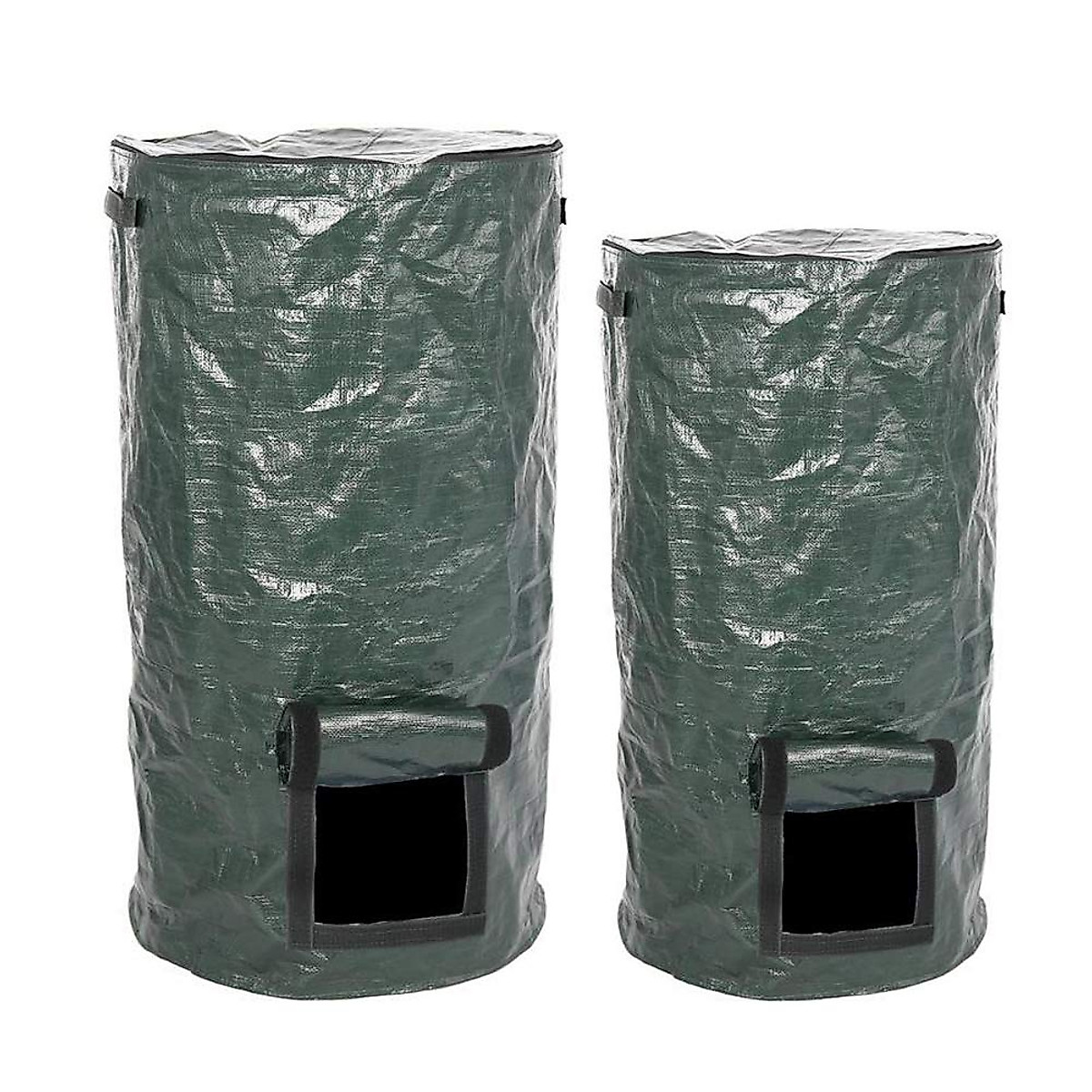 Aqur2020 Compost Bin Bag, Reusable Garden Yard Waste Bag, PE Compost Bag Environmental Organic Compost Bag Organic Waste Bag for Lawn Yard (35x60 cm)