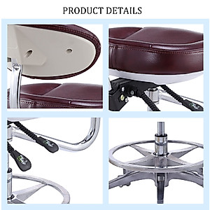 Luxury Dentist's Doctor's Deluxe Mobile Saddle Chair Medical PU Leather Assistant Doctor Stools