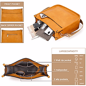 HKCLUF Crossbody Bags for Women Trendy,Vegan Leather Hobo Handbags With 2PCS Adjustable Guitar Strap Shoulder Bucket Bags Purse For Women(deepyellow)