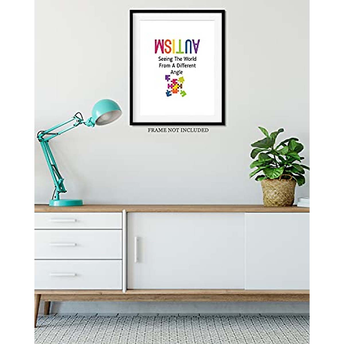 The World From A Different Angle | Autism Awareness Decor | Autism Classroom | Boho Rainbow Decor Classroom | Autism Sign | Autism Art Wall Decor Classroom | Autistic decorations - 8x10 unframed print