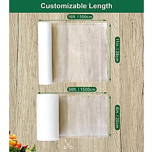 UTILIMATES Vacuum Sealer Bags Rolls Bundle, 11 in 16 ft 3 Rolls and 8 in 50 ft 2 Rolls, BPA-free Puncture Prevention Heavy Duty Vacuum Sealer Bags for Food