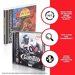 Game Box Protector Compatible with CD Jewel Games, PS1 Games Clear Case - 0.35MM Bulk retail bags Game Storage Case - Retro gaming console partner for retro game system collection (pack of 25)