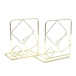 Wonzonewd File Sorters 2pcs Square Metal Desktop Bookends Book Ends Support Stand Holder Shelf Bookrack