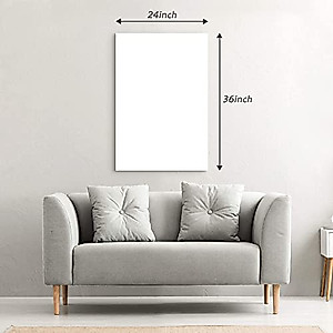 Horse Print Rustic Framed Painting: Gray Wildlife Animal Wooden Wall Art Portrait Picture Decor Artwork for Bedroom Farmhouse 24"x36"