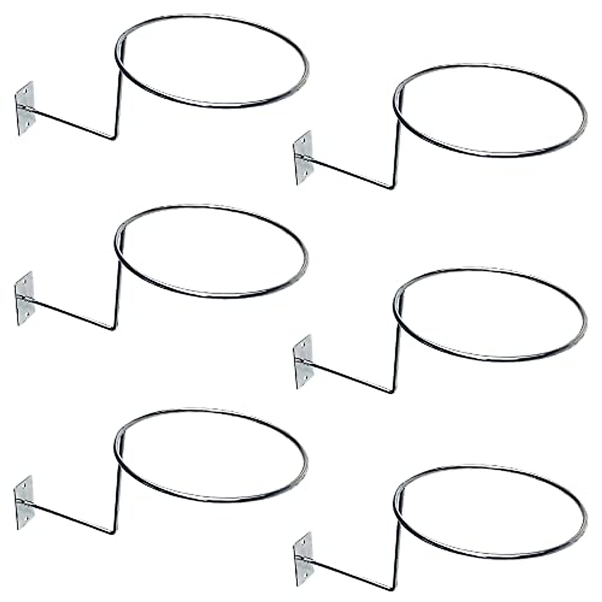 SnowTing Set of 6 Metal Hat Holder Wall Mount Hat Caps Wigs Organizer Display Racks Cowboy Ball Holder Hanger Hooks Hat Stand Display Wall Rack Silver