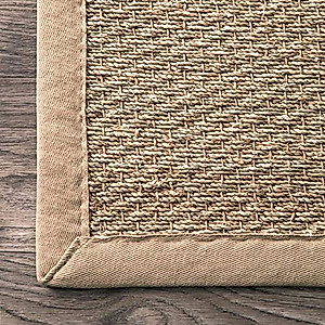 nuLOOM Elijah Natural Seagrass Farmhouse Area Rug, 6' x 9', Beige