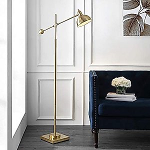 Safavieh FLL4073A Lighting Dagen Brass Gold Adjustable (LED Bulb Included) Floor Lamp