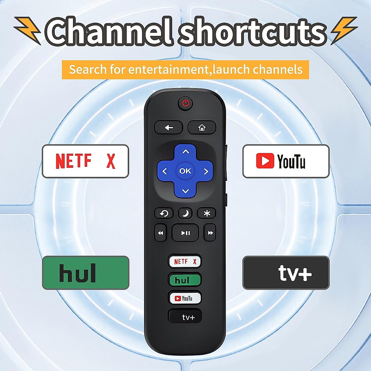EFGWXYZ New Remote Control for Roku TV,Compatible TCL Roku/Hisense Roku/Onn Roku/Sharp Roku/Element Roku/Westinghouse Roku/Philips Roku/Insignia Roku/Jvc Roku/RCA Smart TVs 【2Pack 】 H-NDHS