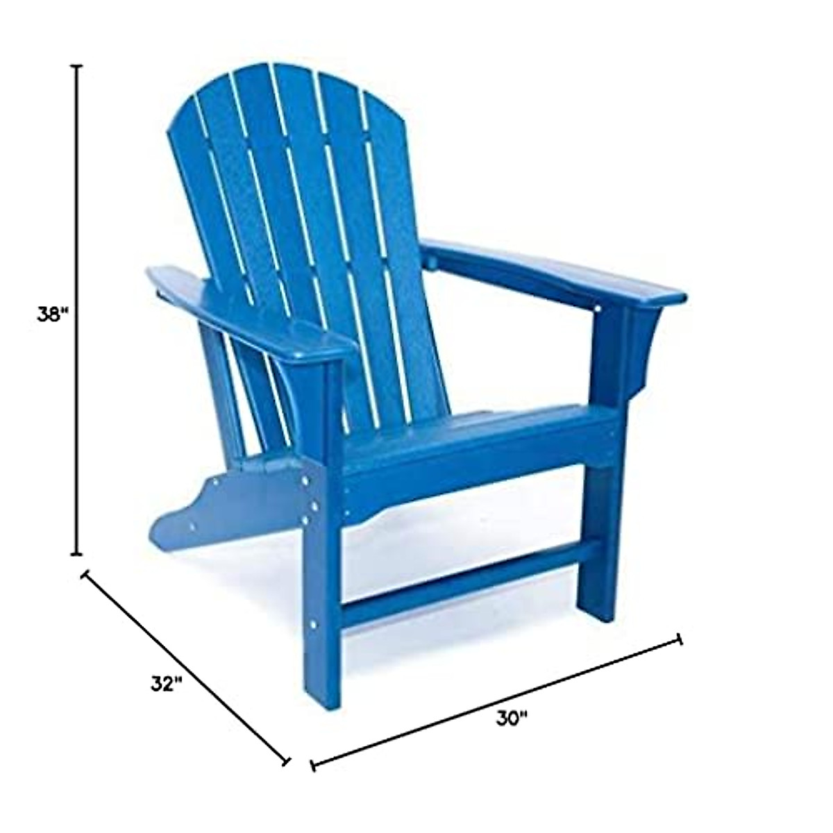 LuXeo LUX-1518-NAVY(2 Pack) Hampton Adirondack Chair, 2-Pack, Water-Resistant, Plastic, Navy