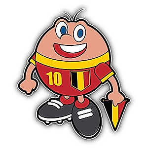 DG Graphics Cartoon Belgium Soccer Player Mascot Art Decor 4'' x 5'' Magnet Vinyl Magnetic Sheet for Lockers, Cars, Signs, Refrigerator