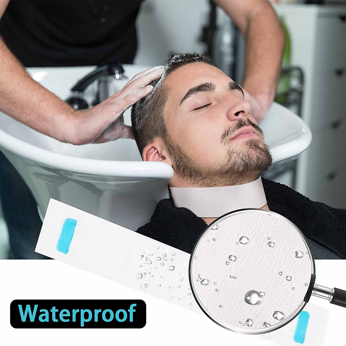 IOOROSE 5 Rolls Disposable Barber Paper Neck Strips Disposable Neck Paper,Professional Stretchy Paper Neck Band Protector Hairdressing Accessory Tool