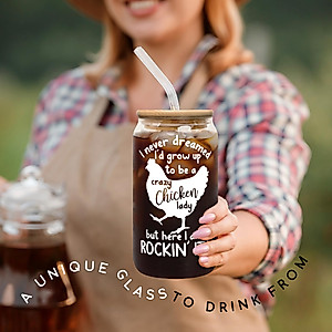 Chicken Gifts - Chicken Gifts for Women - Chicken Themed Gifts - Chicken Lover Gifts, Chicken Lady Gifts, Chicken Mom Gifts - Chicken Christmas Gifts - Chicken Farmer Gifts for Women - 20 Oz Can Glass