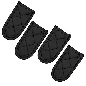 Evoio Cast Iron Skillet Handle Covers, Pot Handle Covers Heat Resistant, Heat Resistant Pot Pan Skillet Hot Handle Holder Sleeves Mitt Cover for Kitchen, BBQ and Baking Cookware (4-Pack Black)