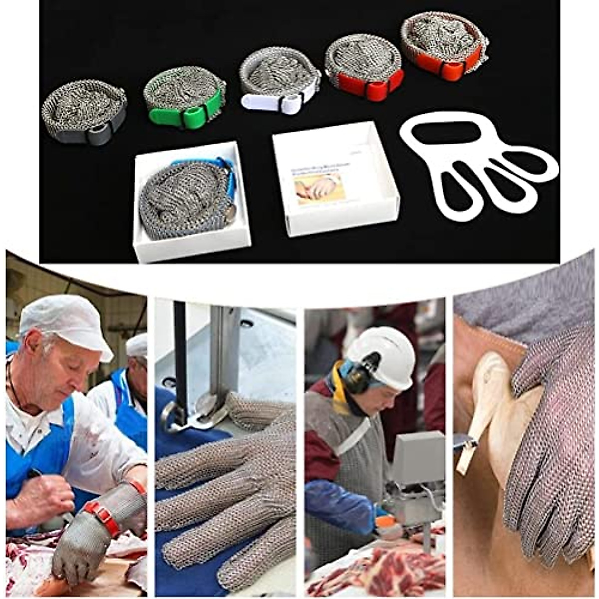 UANGLI Anti-cut Gloves Cut-resistant Stainless Steel Gloves, Food Grade Safety Metal Hinge Gloves, Common For Both Left And Right Hands (Size : XS)