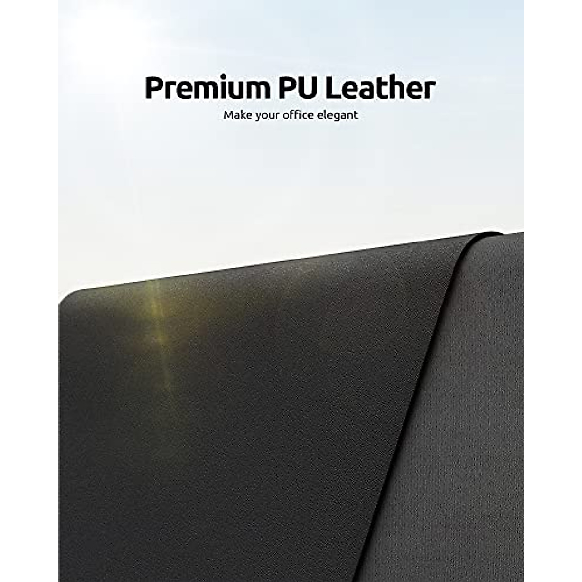 YSAGi Leather Desk Pad Protector, Office Desk Mat, Large Mouse Pad, Non-Slip PU Leather Desk Blotter, Laptop Desk Pad, Waterproof Desk Writing Pad for Office and Home (Black, 35.4" x 17")
