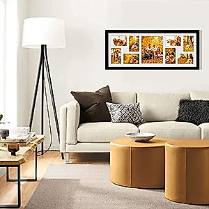 WIFTREY 3 Pack Wall Mount Floating Corner Shelves and 2 Pack 4x6 Picture Frames Collage with 9 Openings