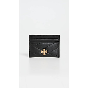 Tory Burch Women's Kira Chevron Card Case, Black, One Size