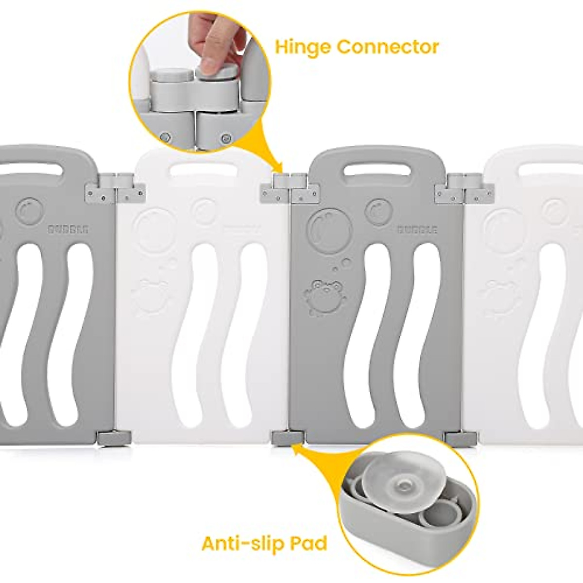 Baby Playpen, Ronipic Foldable Baby Playpen for Babies and Toddlers, Sturdy Safety Baby Fence with Gate, Kids Activity Centre,Shape Adjustable, Large Baby PlayYard with Anti-Slip Base (16 Panels)