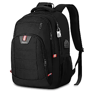 MOMUVO Backpack for Men, School Backpack for Teens/Boys, Laptop Backpack fit 17.3 Notebook with USB Charging port, Anti Theft College Backpack Bookbags for Travel Business Work, Water Resistant