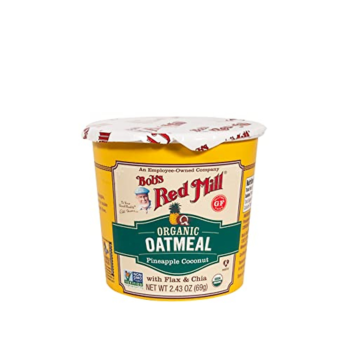 Bob's Red Mill Organic Gluten Free Oatmeal Cup, Pineapple Coconut (Pack of 12)