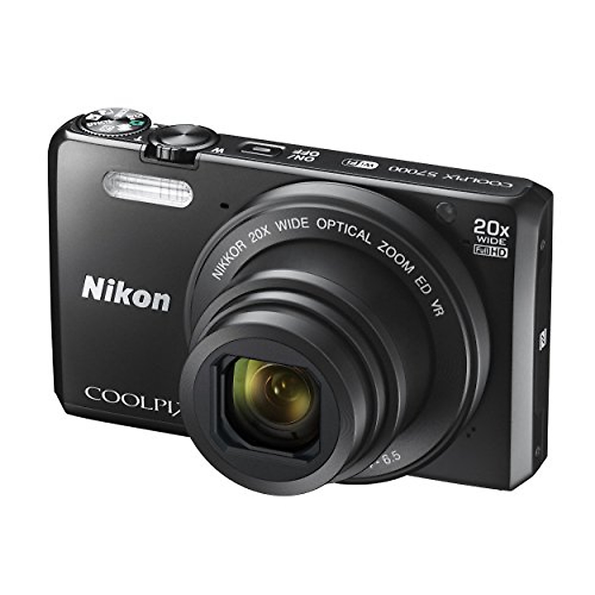 Nikon COOLPIX S7000 Digital Camera (Black) - International Version (No Warranty)