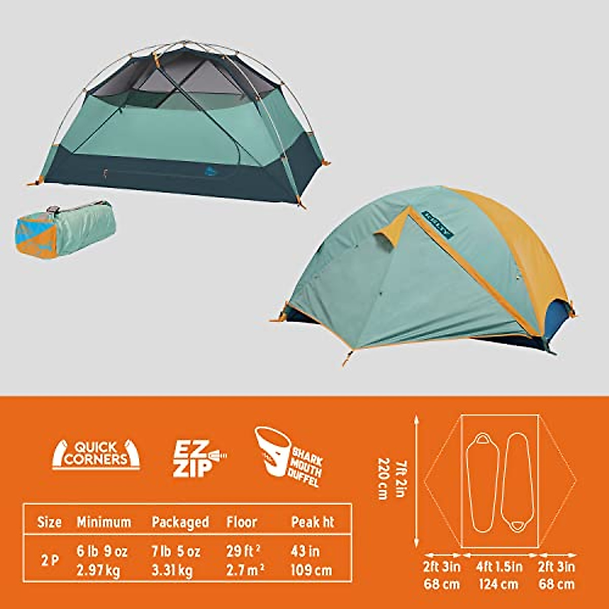 Kelty Wireless - Freestanding Camping Tent - 2 Person