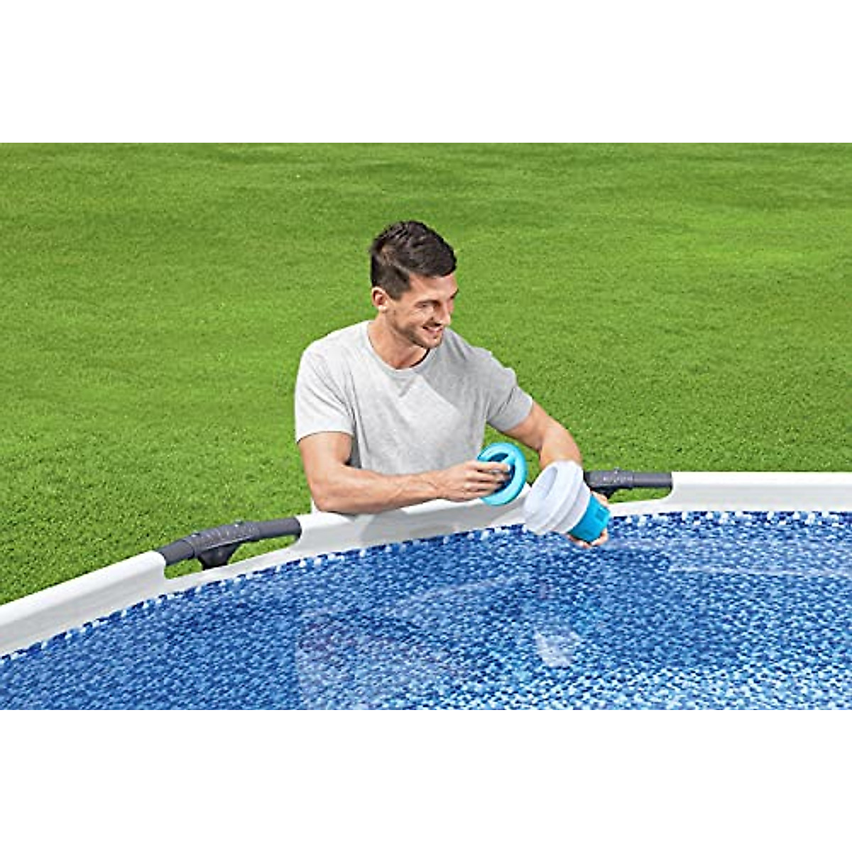Bestway Pool Flowclear Chemical Floater with ChemGuard Protective Glove, Blue