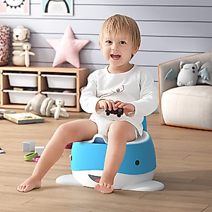 Dchola Baby Potty Training Toilet 2 in 1 Baby Transition Toilet Chair, Baby Seat with Splash Guard, Anti-Slip for 1 2 3 Year Old Toddlers & Kids Boys Girls Indoor & Outdoor(Blue)