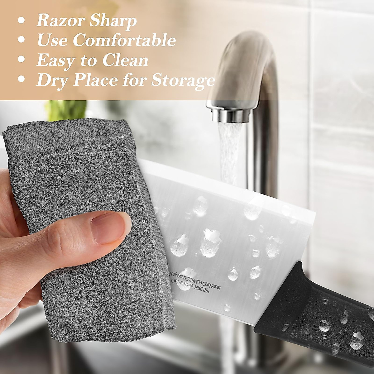 BOAMLONA Meat Cleaver Knife 7 inch Vegetable Knife 9Cr18Mov High Carbon Steel Kitchen Chopping Knife Cutting Knife - All purpose - Ultra Sharp, Thin, Light - Dishwasher Safe - with Gift Box