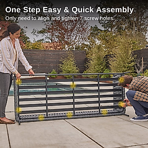 EAST OAK Life Chatter Patio Furniture Set 5 Pieces, Outdoor Furniture 5-Seat Sofa with Two Round Coffee Table, Waterproof Thick Cushion Deep Seating for Porch, Balcony, Earth Black & Misty Grey