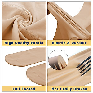 THMEVOK Ultra Soft Ballet Tights - Breathable, Opaque, Footed Tights for Toddler Girls - Warm, Elastic Stockings for Girls 1-3T - Nude