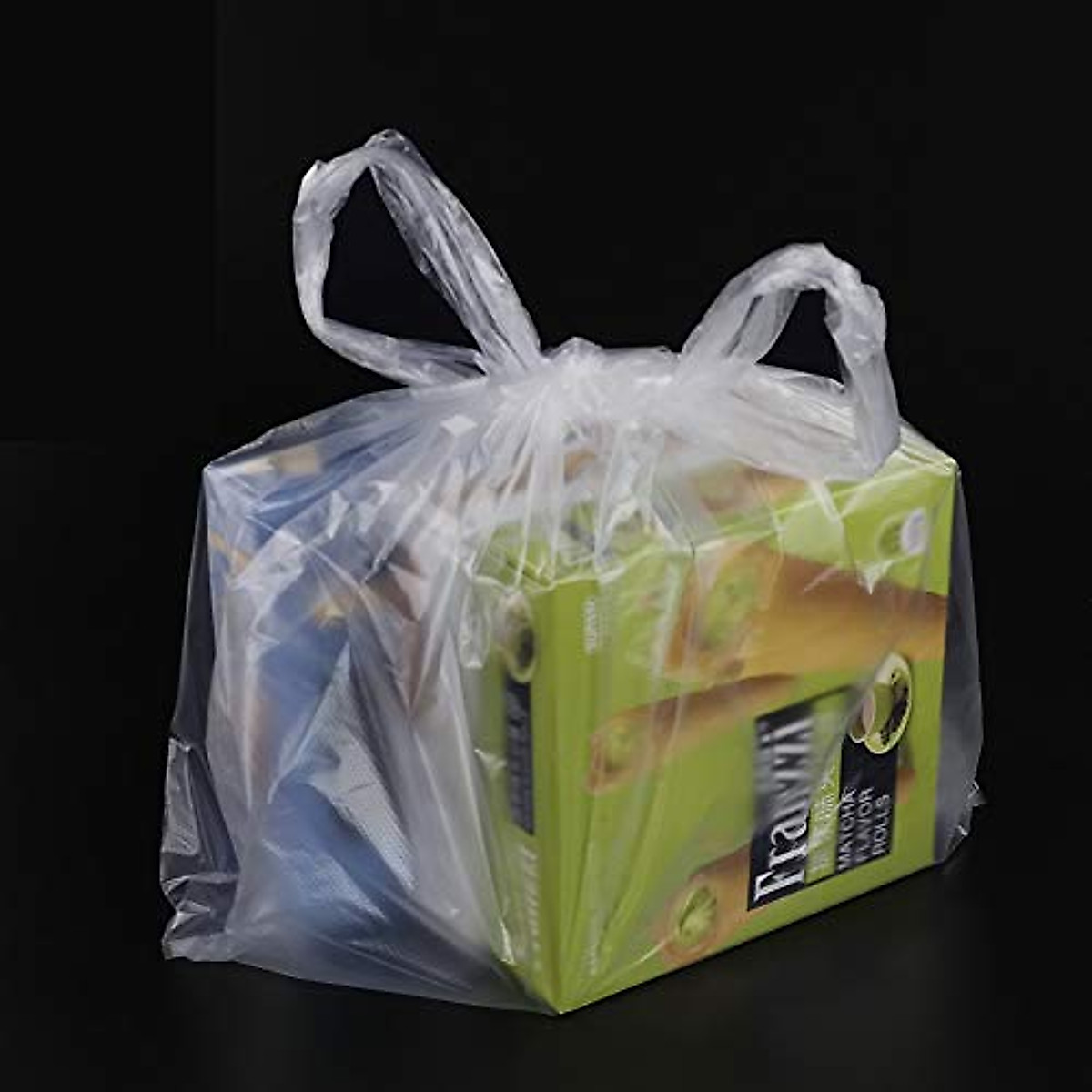 Lesbin Clear Plastic Handle T-shirt Shopping Bags, 400 Counts Reusable Carryout Bags