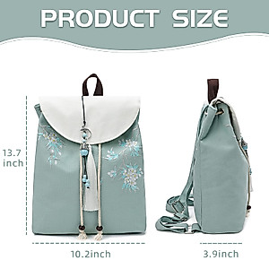 MAZEXY Handmade Embroidered Large Backpack for Cute Girls Kids for Travel School (Pear_Blossom)