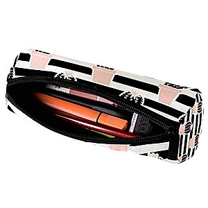 Hand Drawn Cactus Pattern Pencil Bag Pen Case Stationary Case Pencil Pouch Desk Organizer Makeup Cosmetic Bag for School Office