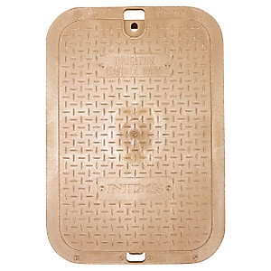 NDS 113BC 14in.X19in. Rectangular Standard Series Valve Box and Cover, 12 in. Height, Sand Box, Sand ICV Cover