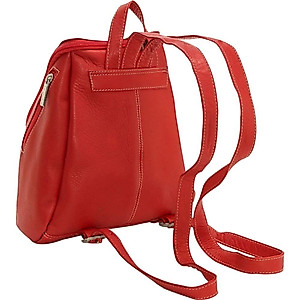 Le Donne Leather Women’s Leather U-Zip Mini Backpack Purse – Full-Grain Colombian Vaquetta Leather, 9.5” x 10.5” x 3.5”, Black