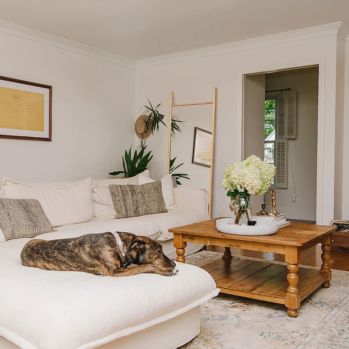 PexFix Full Length Mirror Wood 65"x22", Wooden-Ladder Floor Dressing Mirror with Full Size in Bedroom, Living Room and Shopping Mall