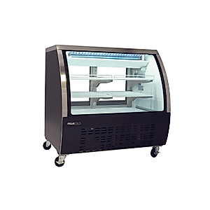 PEAKCOLD Small Curved Glass Deli Case; Meat or Seafood Display Showcase; 48" W