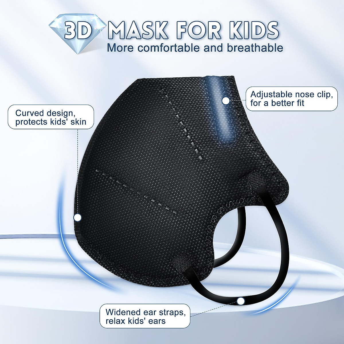 KN95 Masks Disposable for Kids, 100 Pack Individually Wrapped KN95 Masks Children 5 Layer Protection Small Size Breathable Adjustable Mask for Girl and Boy, Mascarillas para Niños